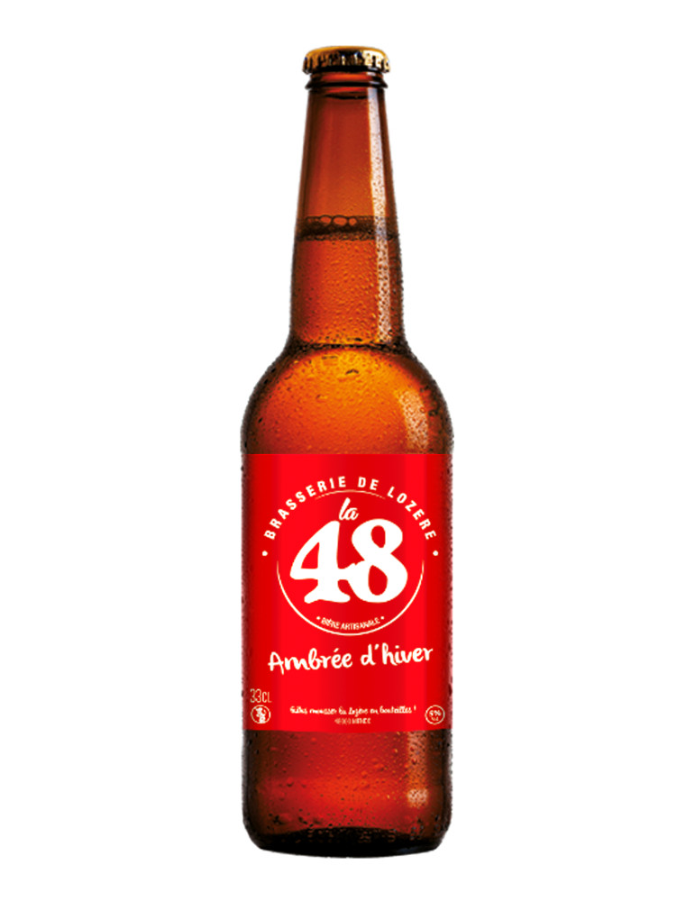 Bière artisanale Ambrée, Bière d'hiver, La 48, Brasserie de Lozère, 5°